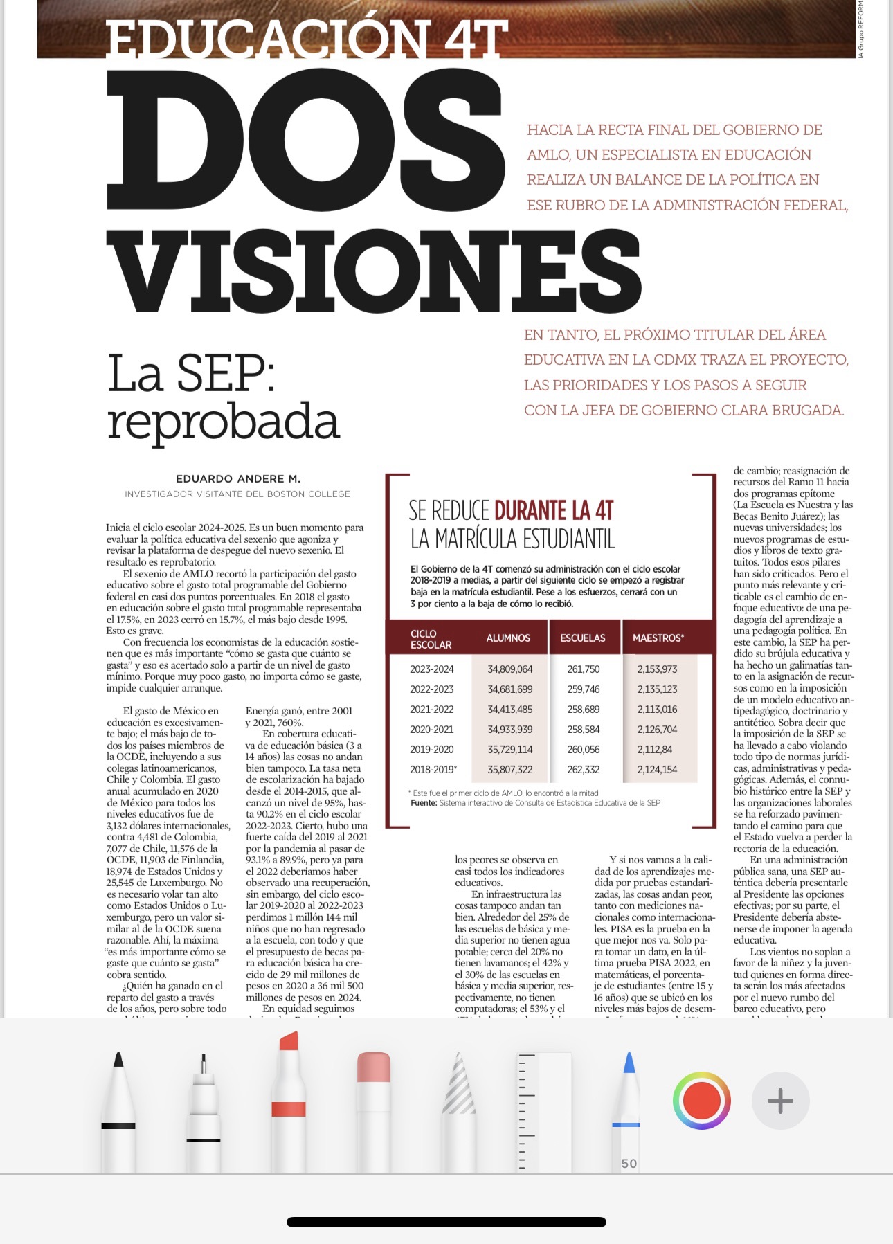 La SEP: Reprobada – Dr. Eduardo Andere M.